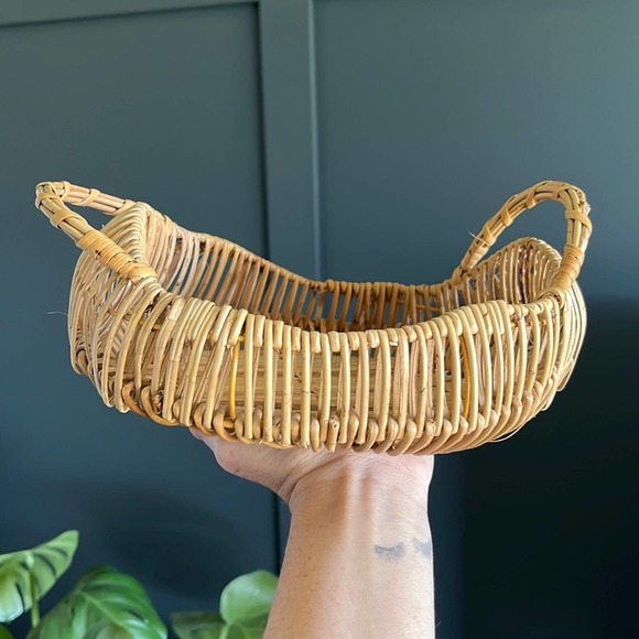 Accents | Light Tan Woven Basket With Handles | Poshmark